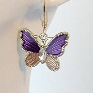 Handmade by Tracy | Jewelry | New Pretty Purple Butterfly Dangle Earrings 4 L X 75 W Version Bg ...
